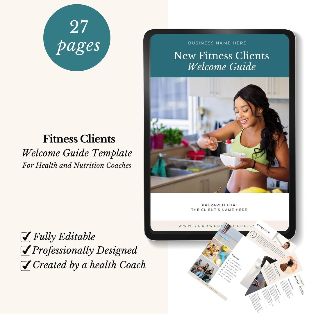 Fitness Coach Welcome Guide Template Editable Canva Template for Health ...