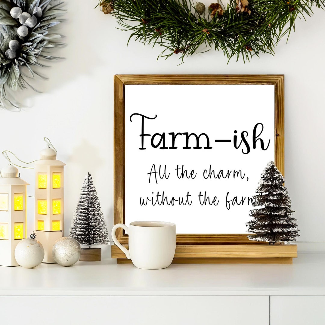 Farm-ish Wood Sign: Rustic Farmhouse Tiered Tray Decor - Etsy