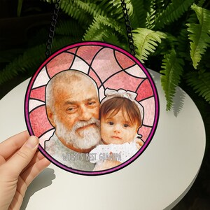 Personalized Fathers Day Gift, Photo Suncatcher With Family Portrait ...