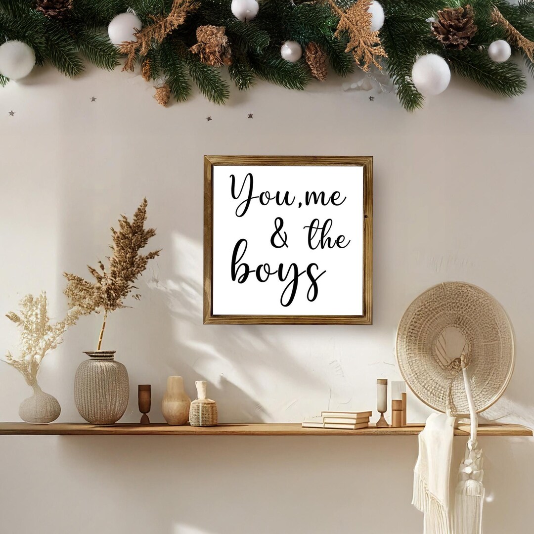 You, Me, and the Boys Sign, Housewarming Gift, Wooden Home Sign ...