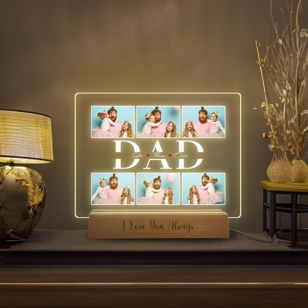 Custom Photo Night Light for Dad, Meaningful Gift for Dad, Father’s Day ...