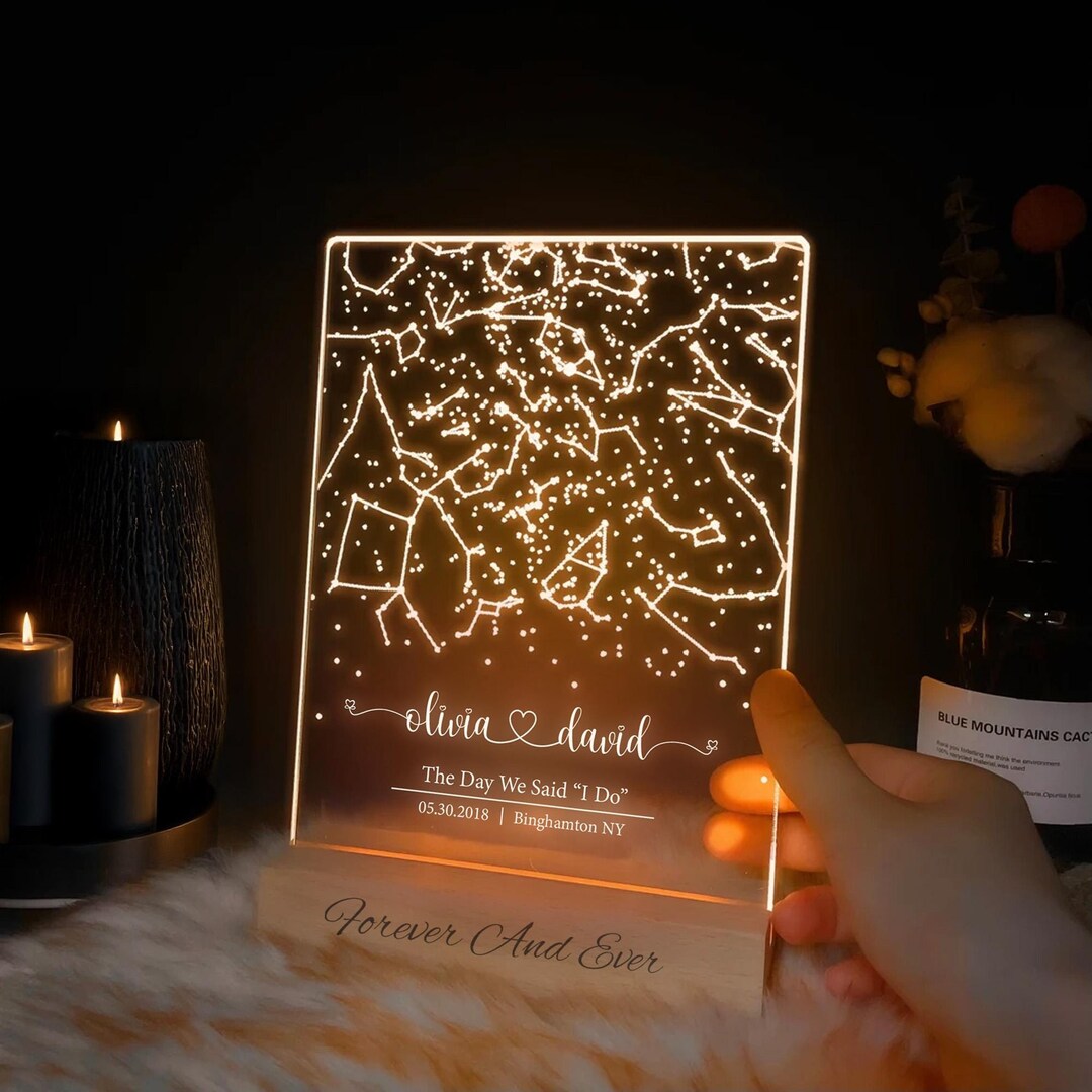 Personalized Constellation Map, Star Map Night Light, Custom Star Map ...