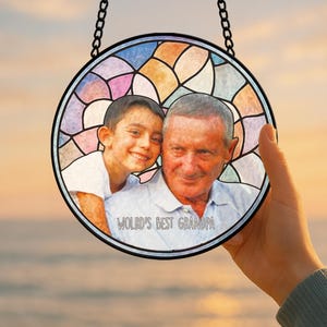 Personalized Fathers Day Gift, Photo Suncatcher With Family Portrait ...