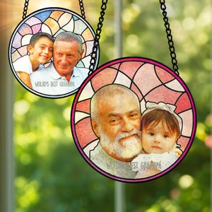 Personalized Fathers Day Gift, Photo Suncatcher With Family Portrait ...