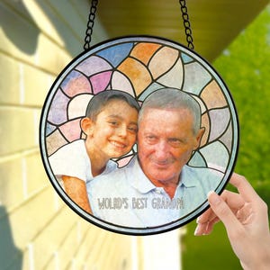 Personalized Fathers Day Gift, Photo Suncatcher With Family Portrait ...