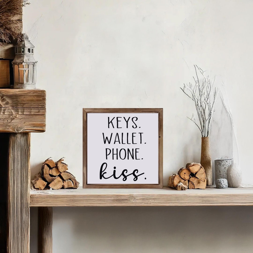 Phone Keys Wallet Reminder | Checklist Sign | Reminder Sign | Farmhouse ...
