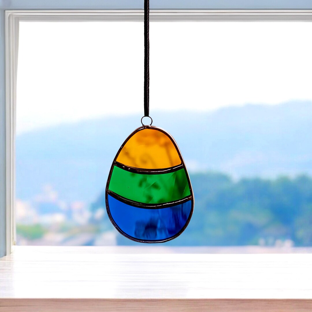 Bright Stained Glass Easter Egg Suncatcher Gifts for Kid, Stained Glass ...