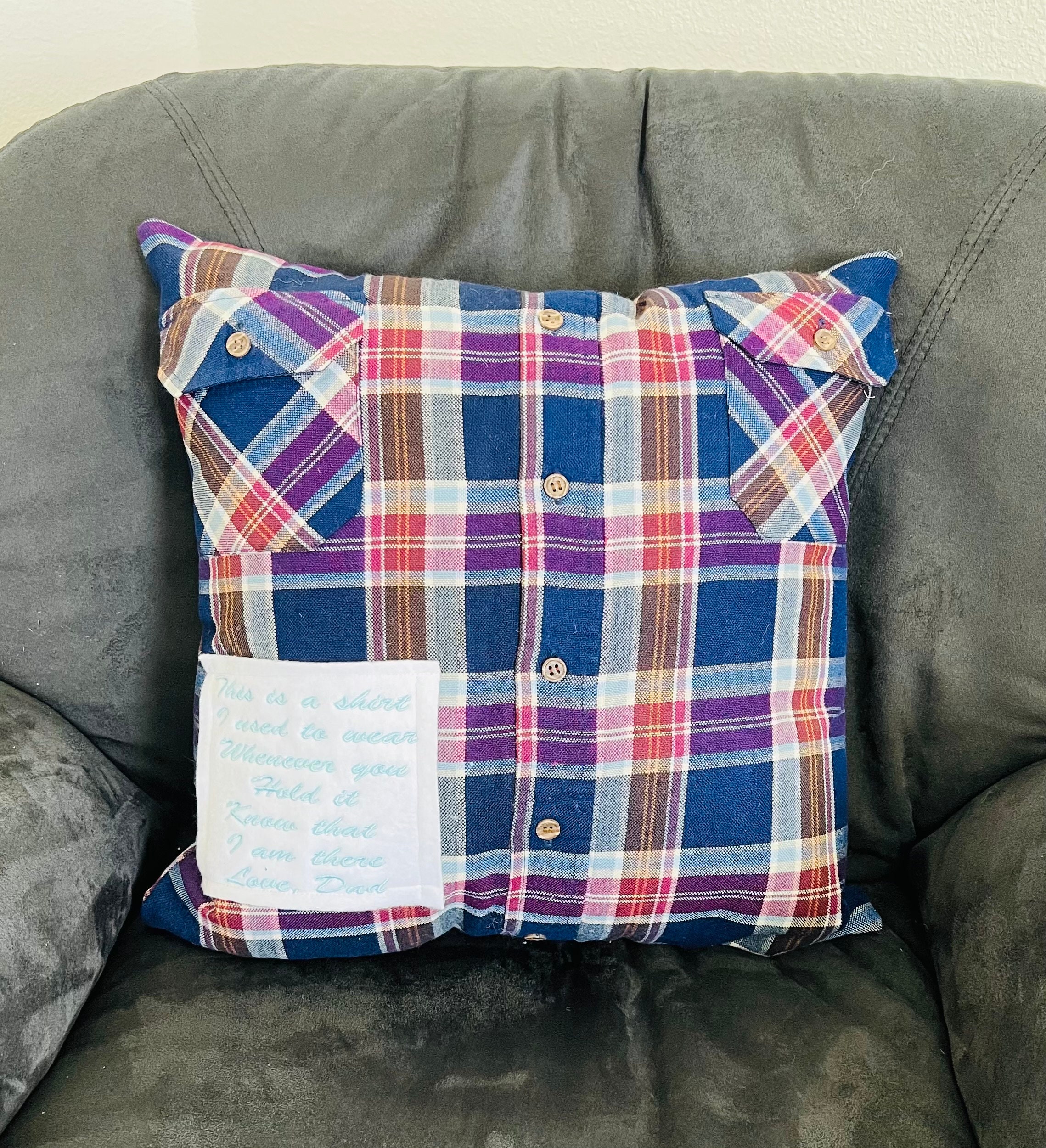Custom Memory Pillow, Remembrance Pillow Made From the Shirts of Loved ...