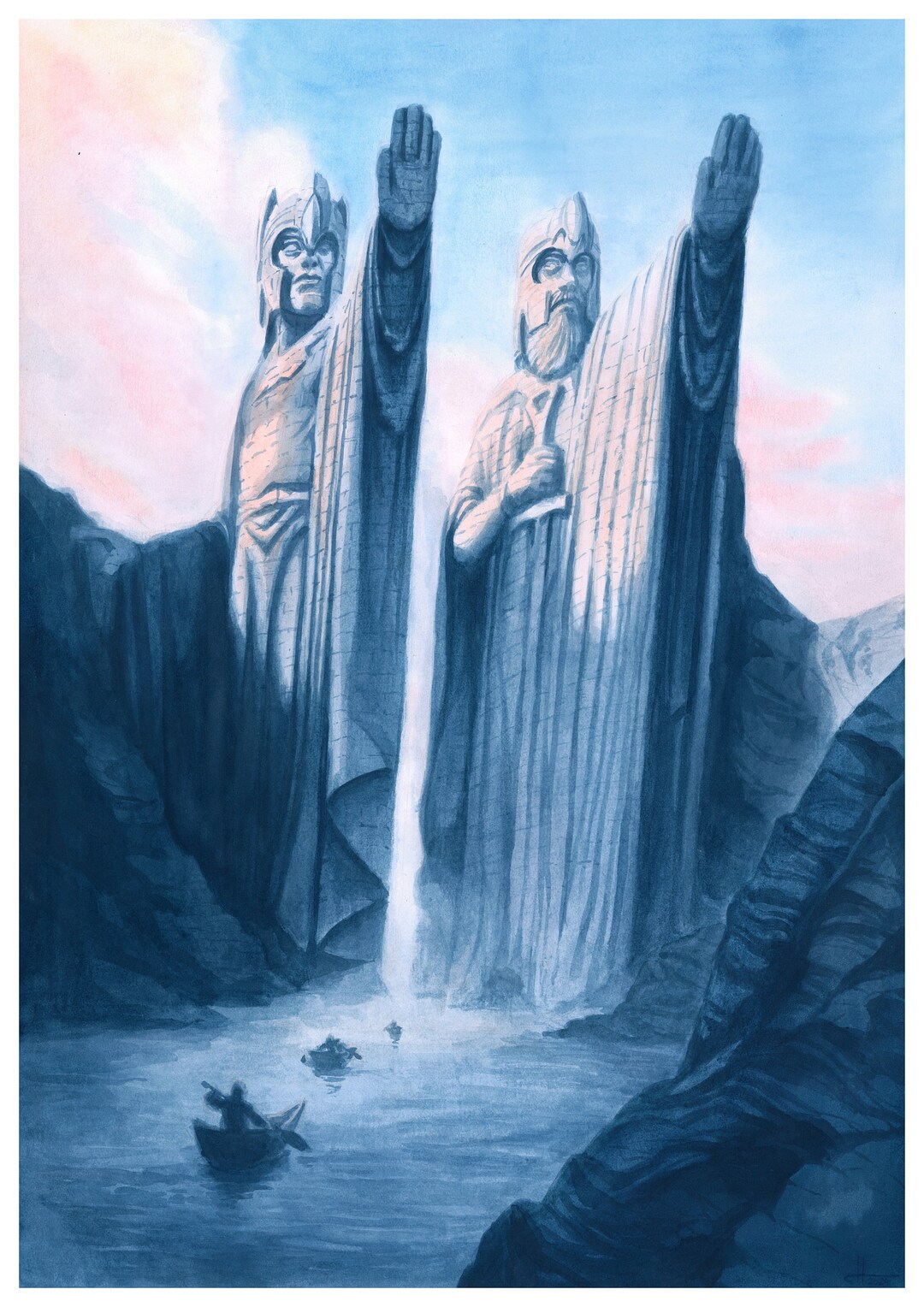 The Argonath Print, LOTR Art, LOTR Print, LOTR Gift, Fine Art Print ...