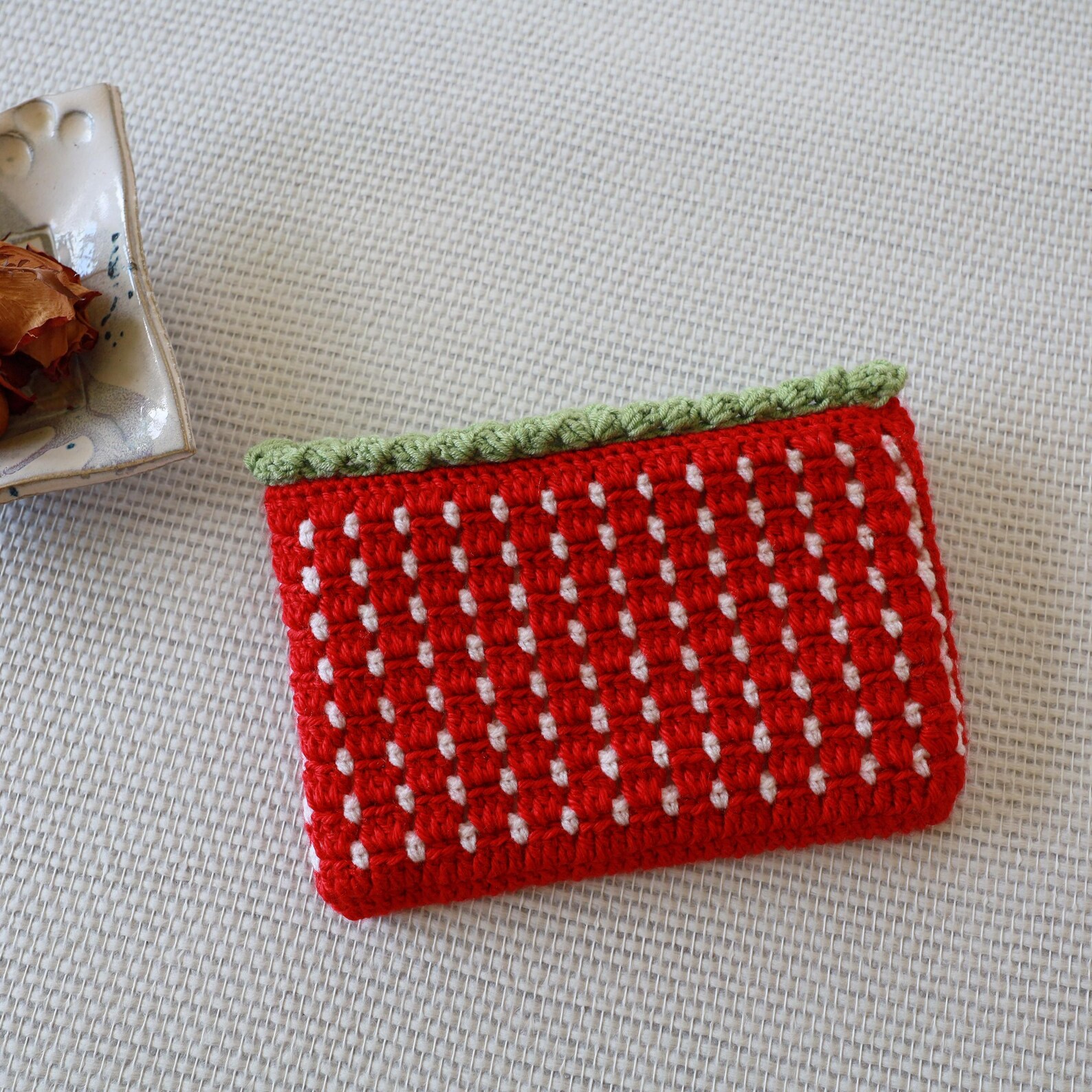 Crochet Kindle Sleeve Strawberry Book Cover Handmade Book Holder Tablet ...