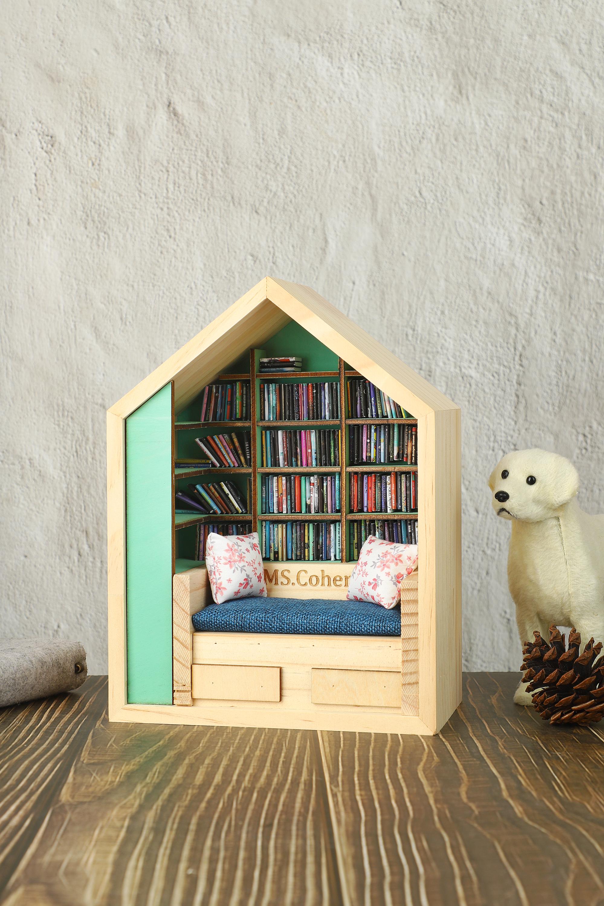 Mini Bookshelf Miniature Bookshelf-dollhouse Miniature Bookcase ...