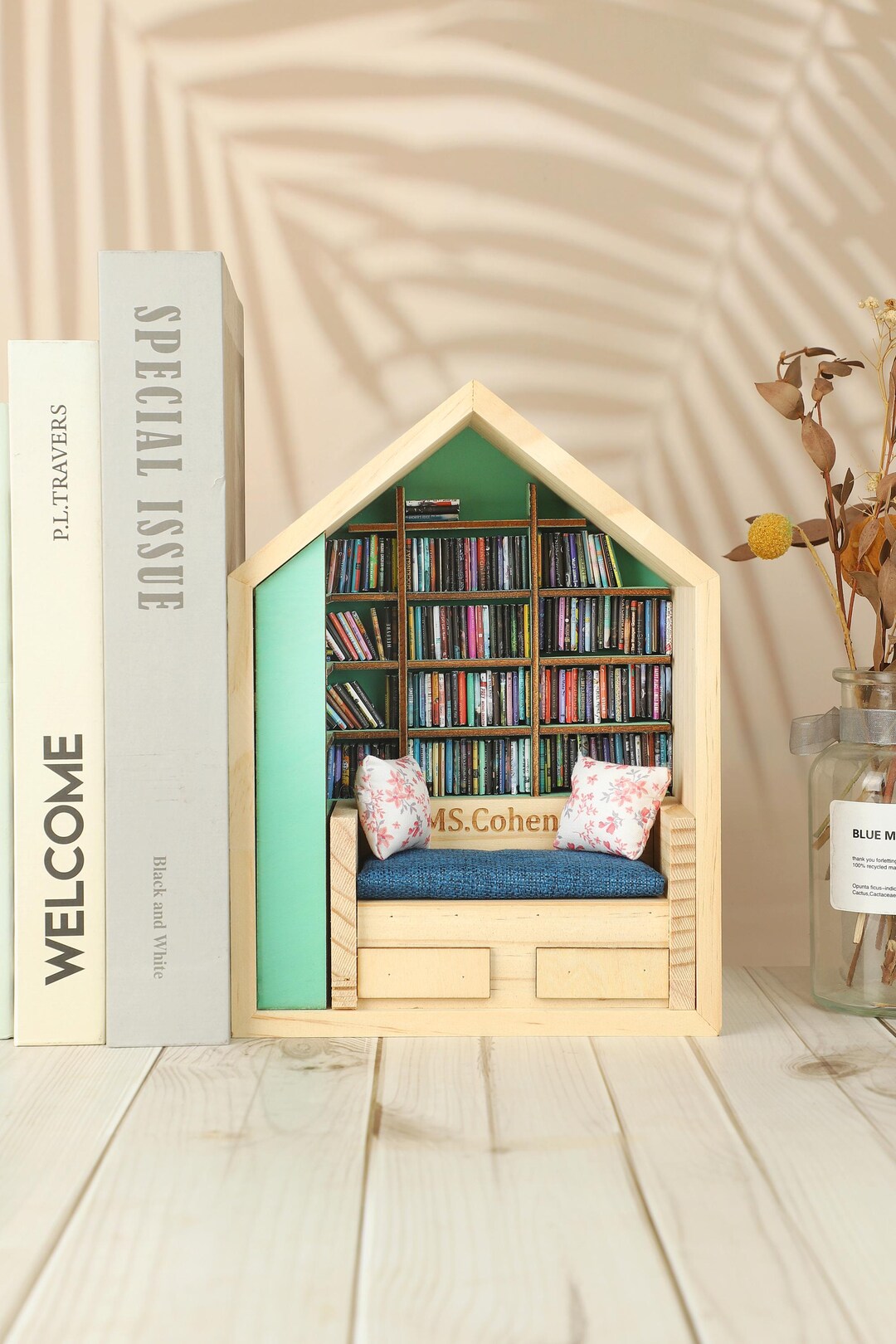 Anxiety Bookshelf Selected, Mini Anxiety Bookshelf Ornament, Stress ...