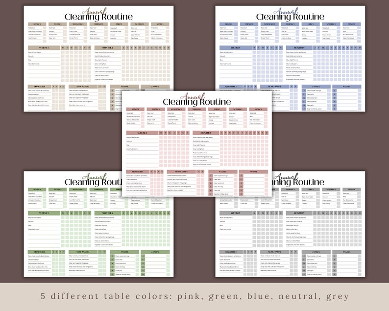 Annual Cleaning Schedule - Printable Home Organization Checklist ...
