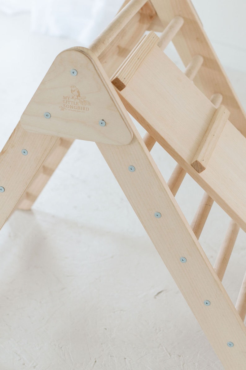 Large Wooden Climbing Triangle: Montessori Indoor Gym for Toddlers ...