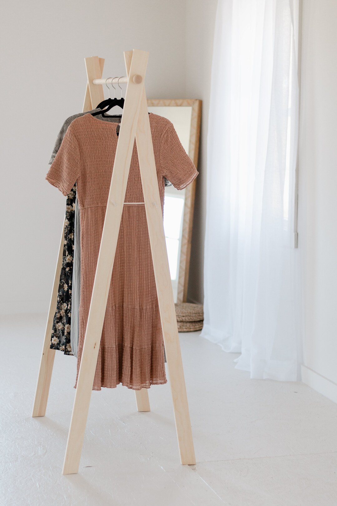 Large Wooden Clothing Rack - Etsy