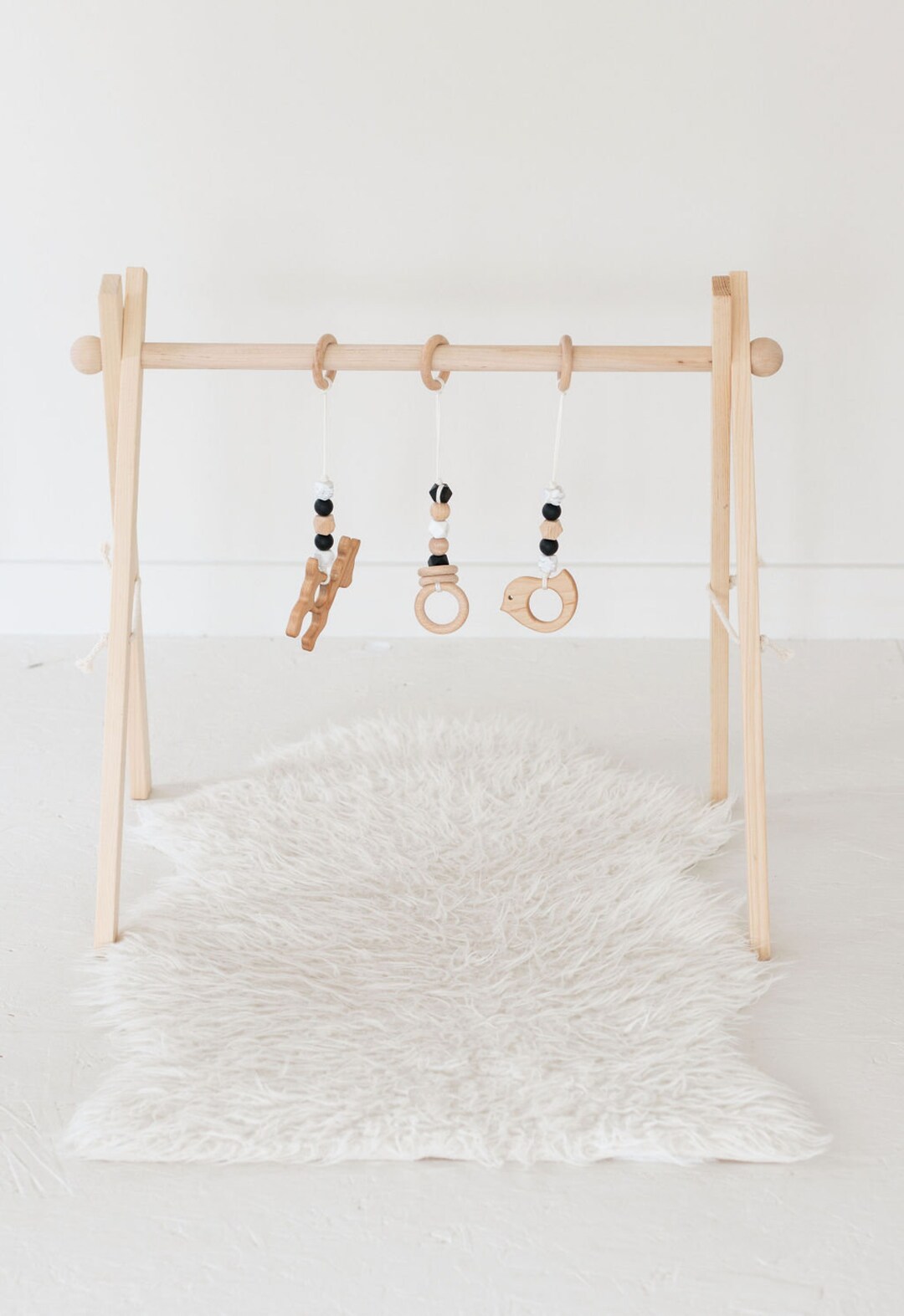 Monochrome Wooden Play Gym/ Wooden Play Gym / Montessori Play Gym/ Baby ...