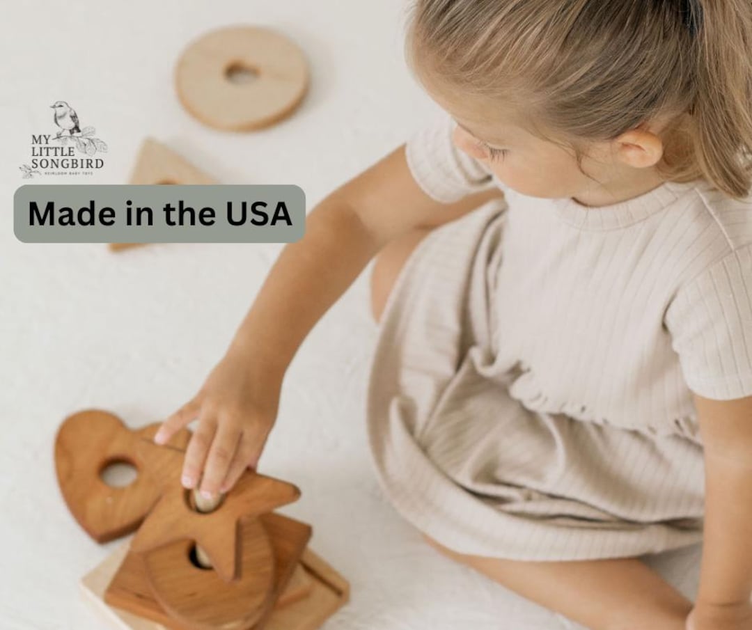 Wooden Shape Stacking Toy: Montessori-inspired Stacker for Toddler ...