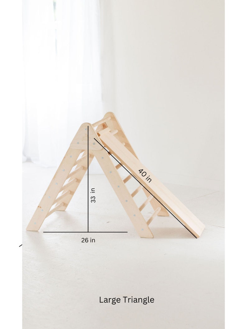 Large Wooden Climbing Triangle: Montessori Indoor Gym for Toddlers ...