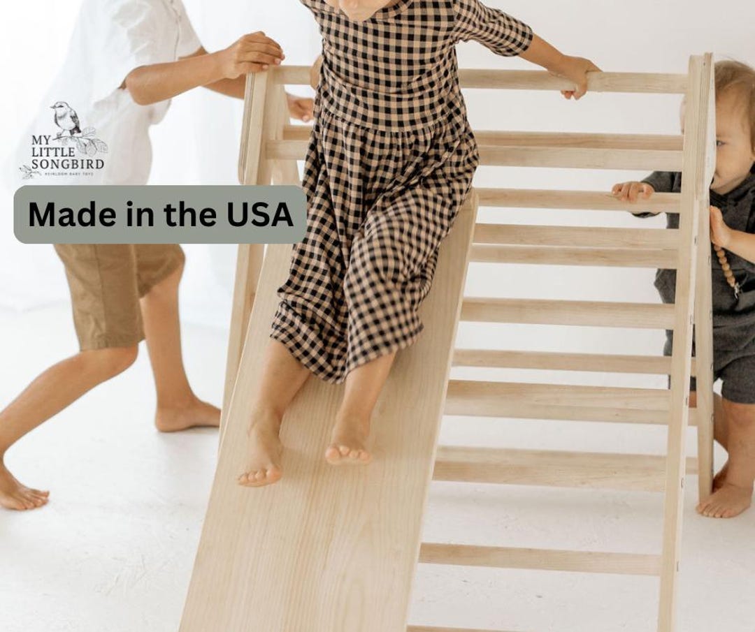 Large Wooden Climbing Triangle - Montessori Indoor Gym Pickler Ladder ...