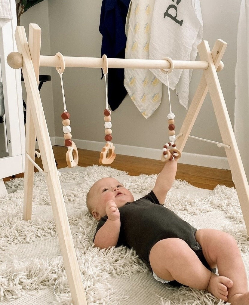 Brick Wooden Play Gym/ Wooden Play Gym / Montessori Play Gym/ Baby Gift ...