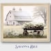Floral Cart and Rustic Barn Spring Print Farmhouse Wall Art Country ...