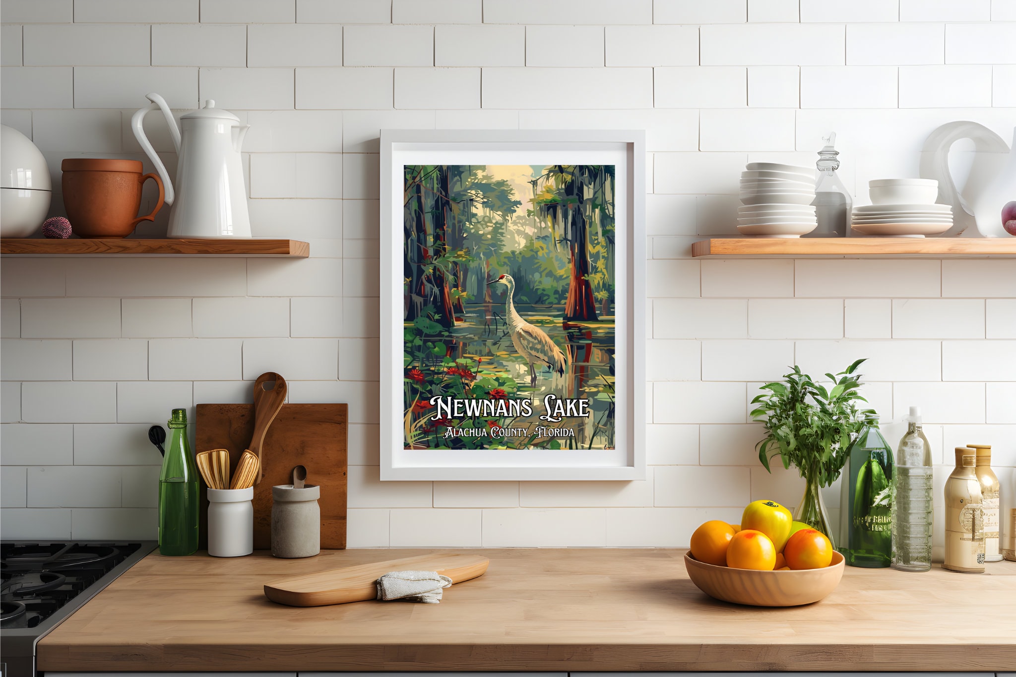 Newnans Lake Digital Poster Historic Alachua Trail Florida Wildlife ...