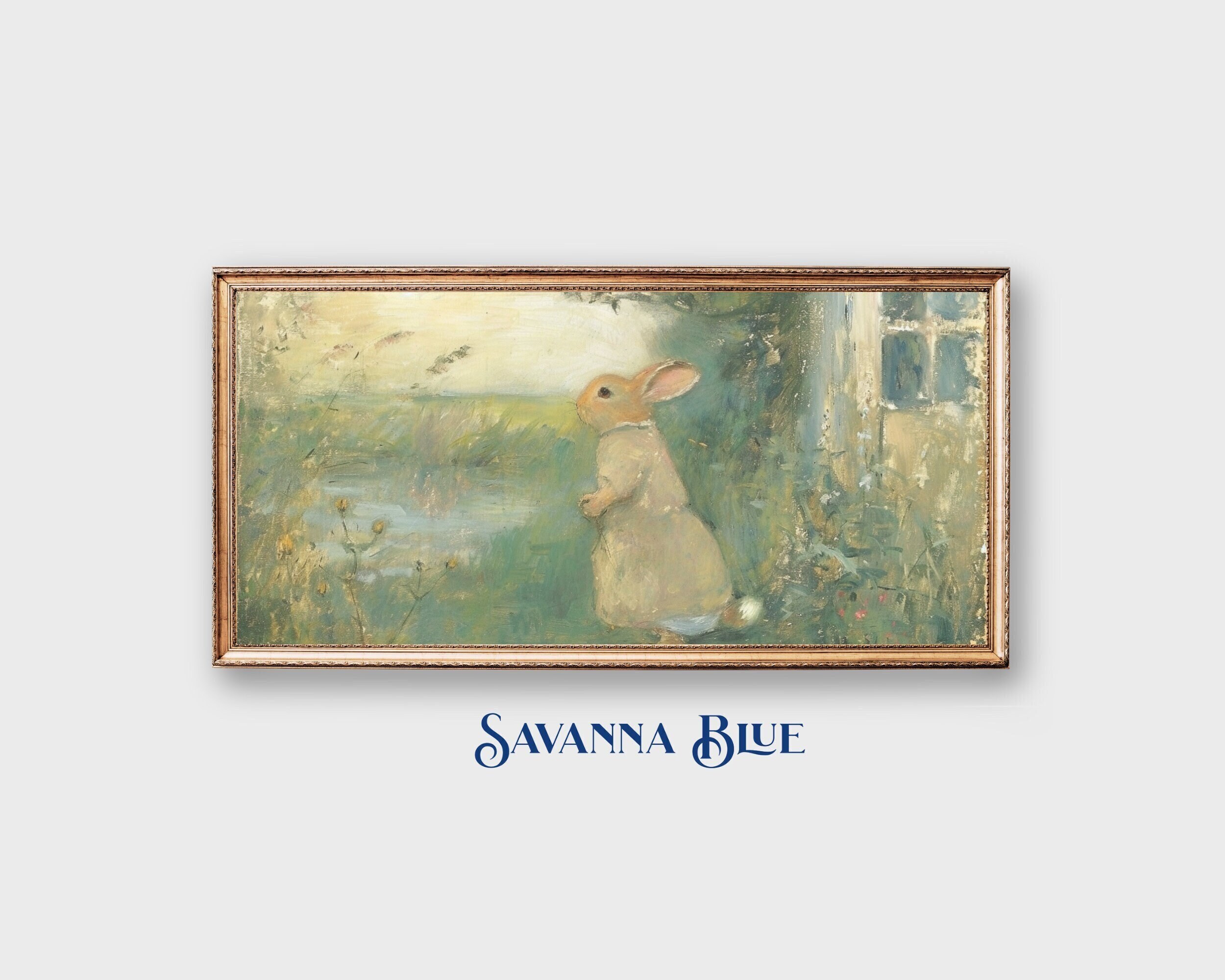 Storybook Bunny Illustration Digital Painting Whimsical Childrens ...