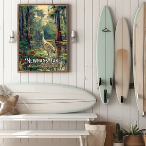 Newnans Lake Digital Poster Historic Alachua Trail Florida Wildlife ...