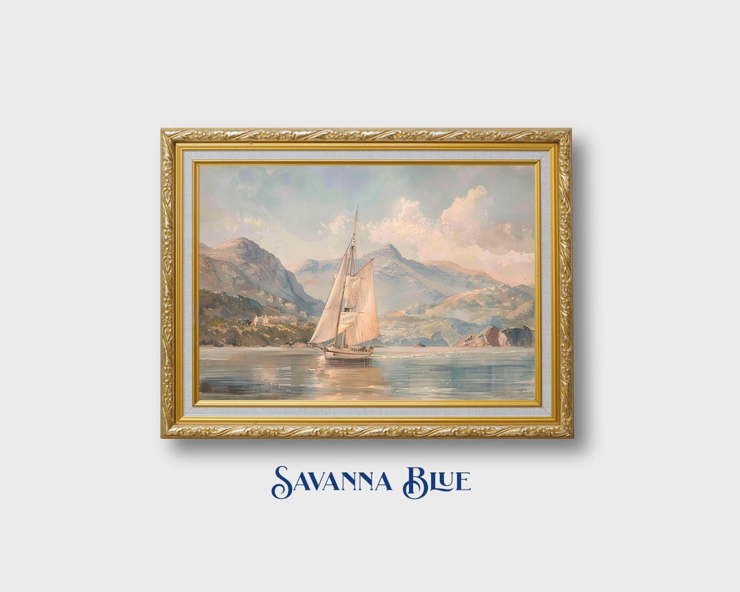 Nautical Art Digital Download Sailboat Wall Decor Ocean Seascape DIY ...
