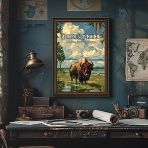 Paynes Prairie Digital Poster Paynes Prairie Florida Alachua Trail ...