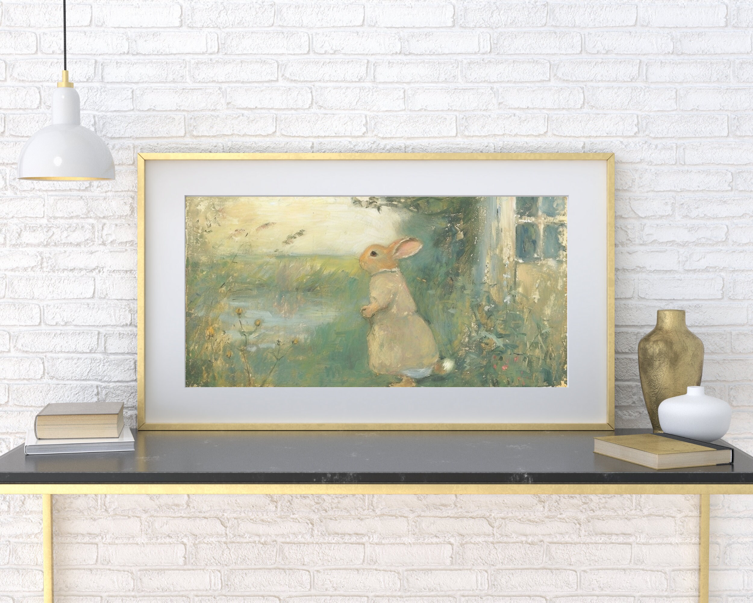 Storybook Bunny Illustration Digital Painting Whimsical Childrens ...