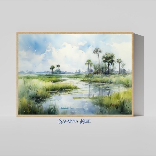 Florida Wall Art Florida Landscape Watercolor Nature - Etsy