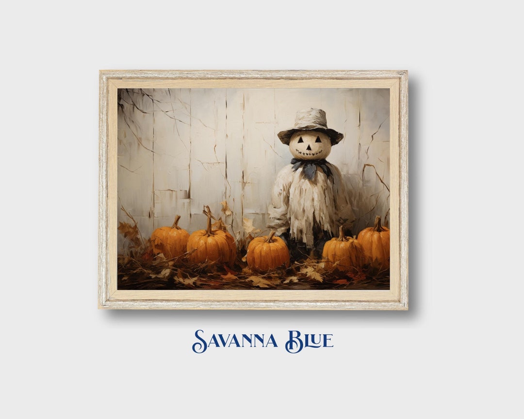 Printable Scarecrow and Pumpkin Wall Art for Fall DIY Home Decor ...