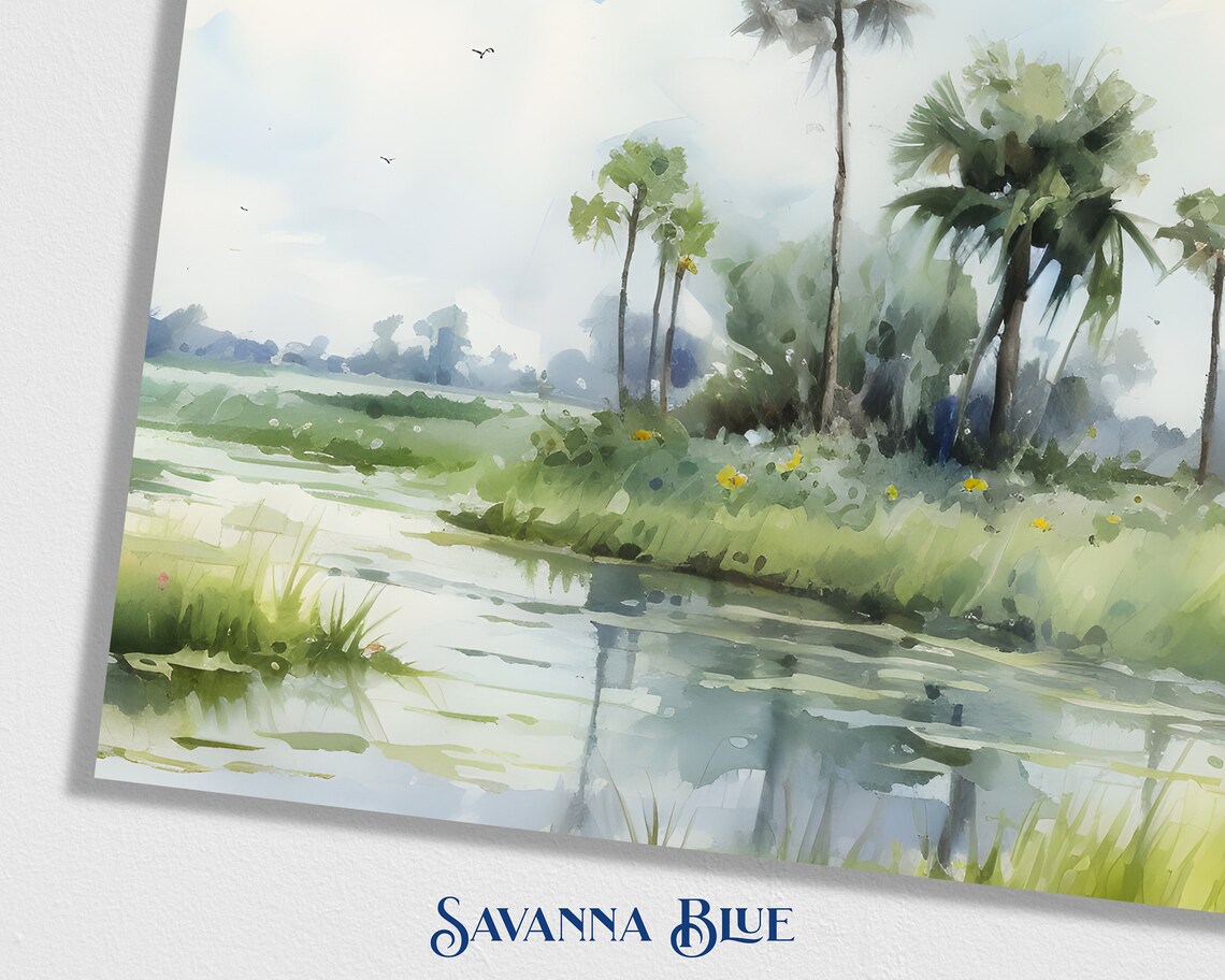 Florida Wall Art Florida Landscape Watercolor Nature - Etsy
