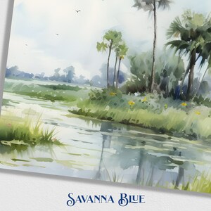 Florida Wall Art | Florida Landscape Watercolor | Nature Landscape ...