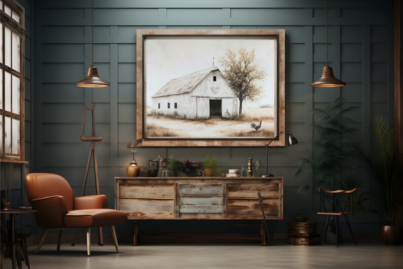 Rustic Barn Digital Art Valentine Country Charm Farmhouse Heart Decor ...