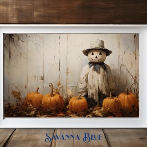 Printable Scarecrow and Pumpkin Wall Art for Fall DIY Home Decor ...