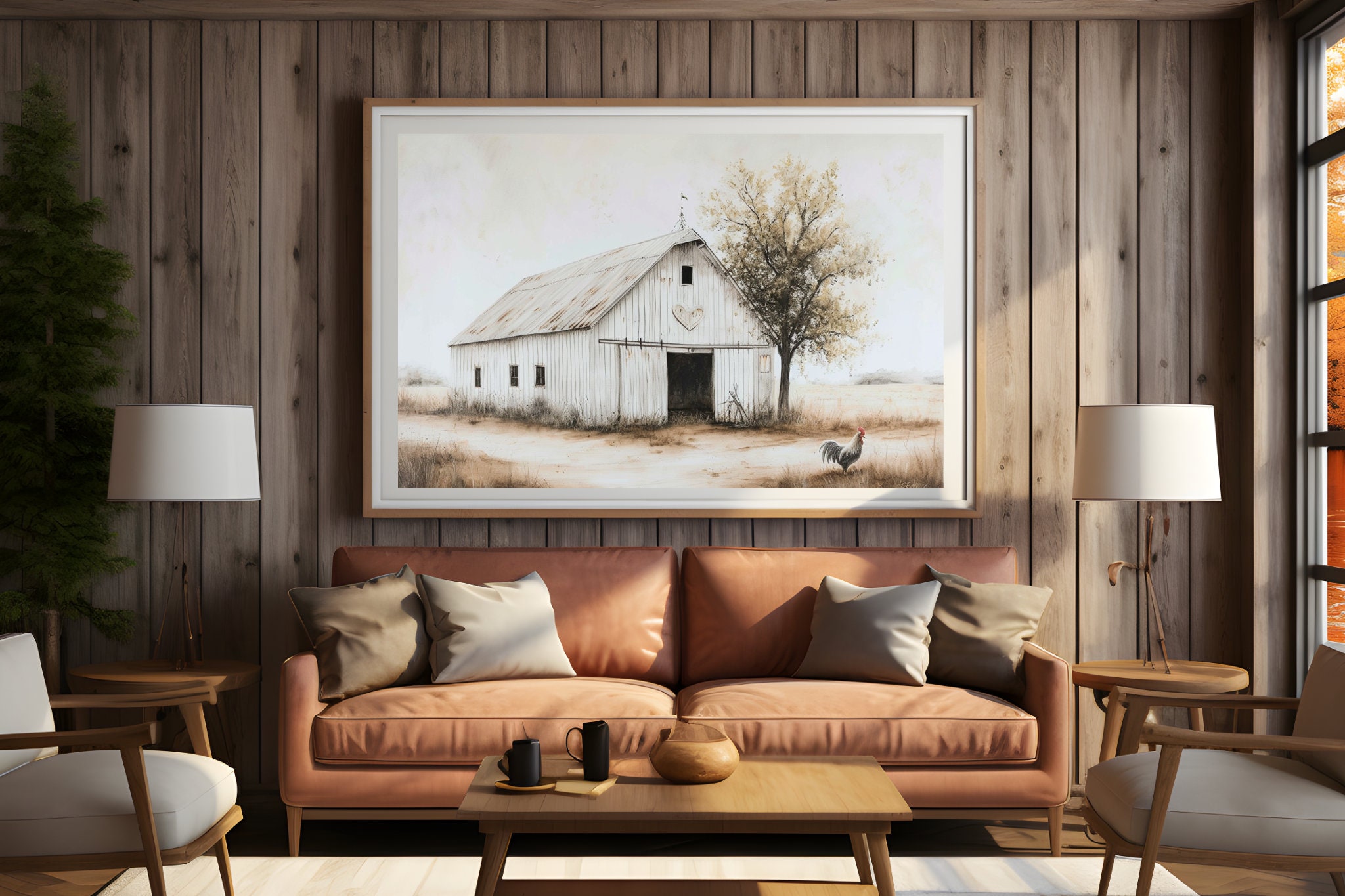 Rustic Barn Digital Art Valentine Country Charm Farmhouse Heart Decor ...