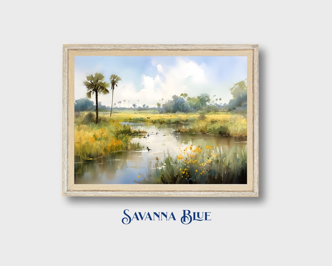 Florida Wall Art | Florida Prairie Landscape | Florida Watercolor ...