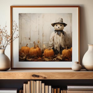 Printable Scarecrow and Pumpkin Wall Art for Fall DIY Home Decor ...