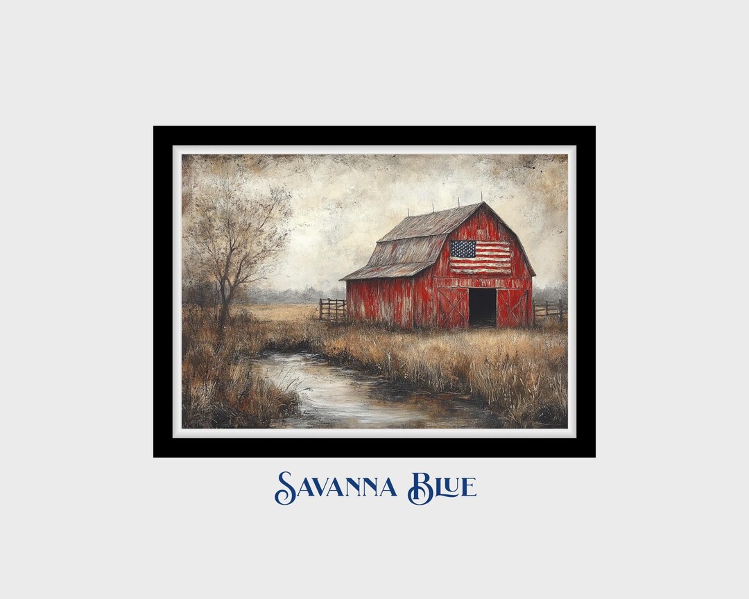 Patriotic Wall Art Digital Download Country Farmhouse DIY Decor With ...