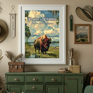 Paynes Prairie Digital Poster Paynes Prairie Florida Alachua Trail ...