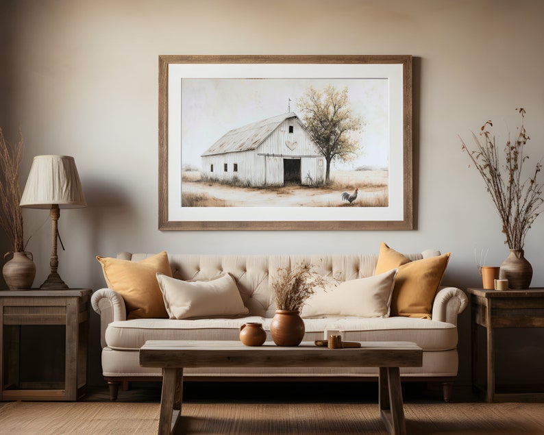 Rustic Barn Digital Art Valentine Country Charm Farmhouse Heart Decor ...