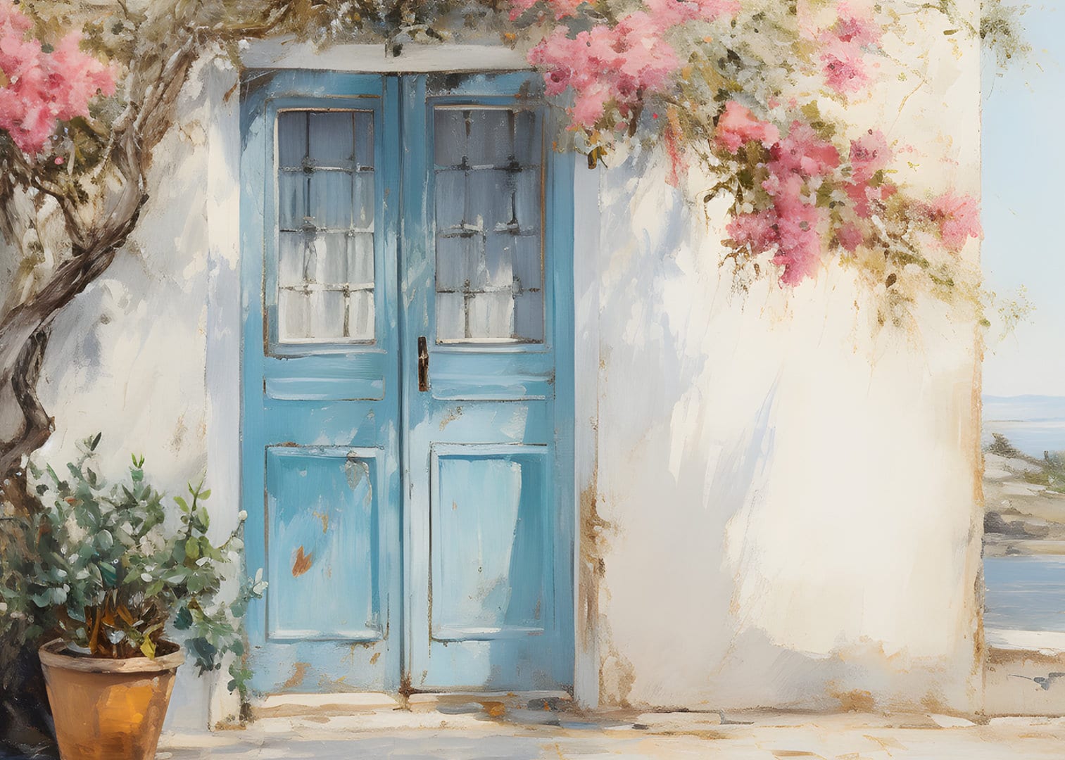 Italian Landscape Vintage Italian Sketch Mediterranean Art Italian Wall ...