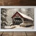 Snowy Covered Bridge Digital Art Rustic Winter Holiday Decor Farmhouse ...
