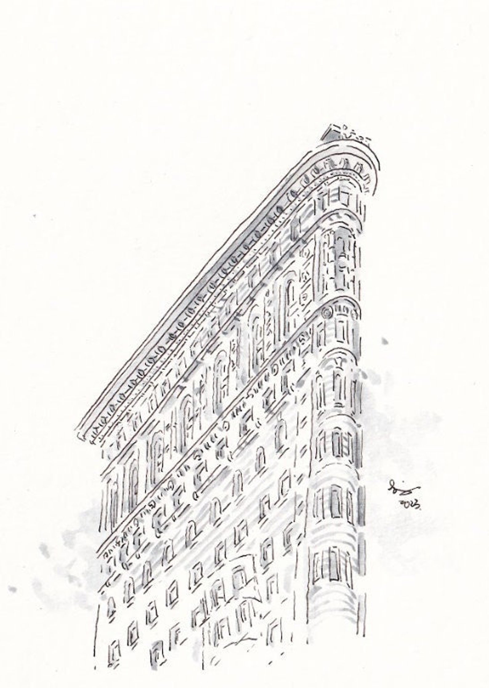 Flat Iron Cartoon Style, New York City NYC | Fine Art Print - Etsy