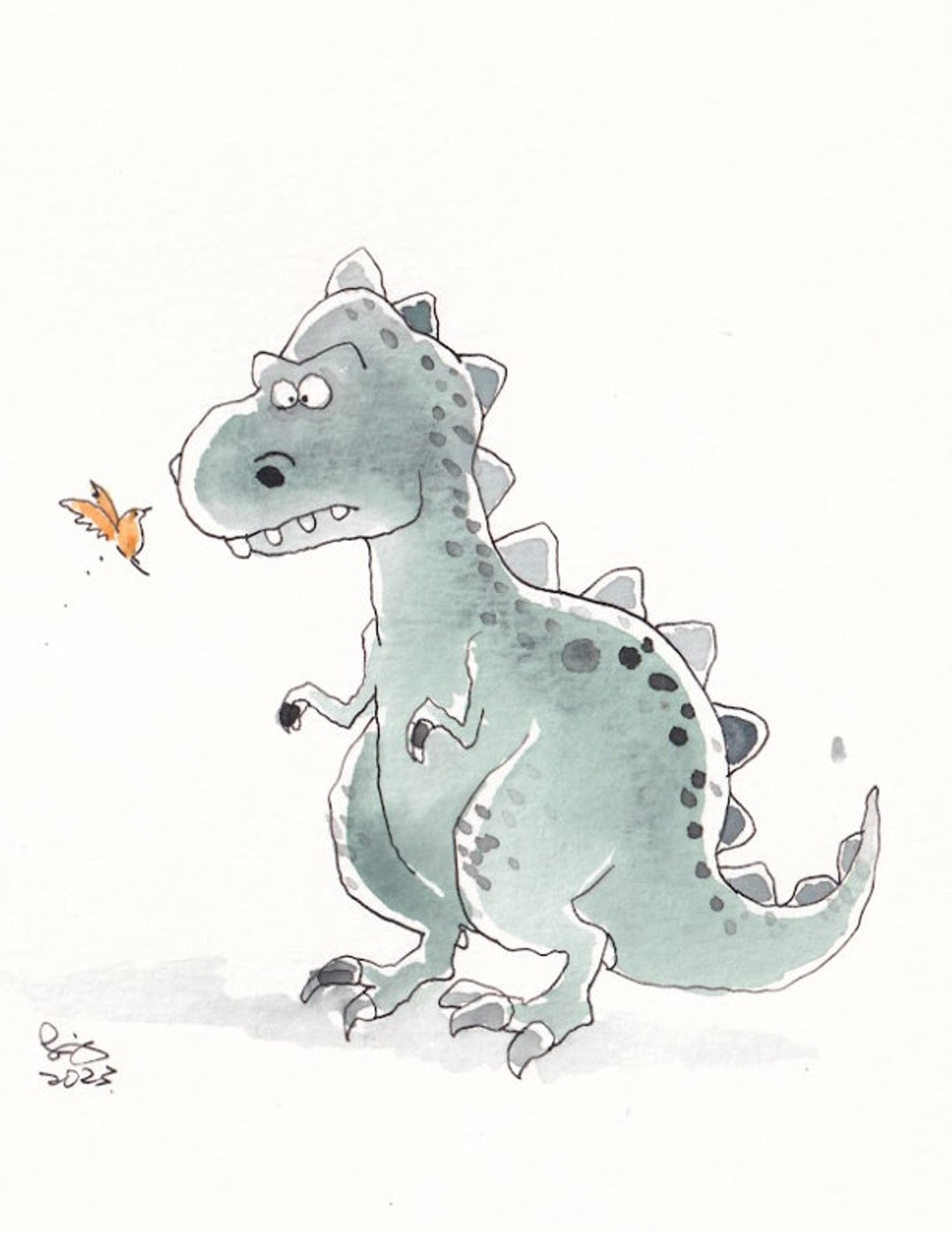 Dinosaur - Trex Green | Fine Art Print - Etsy