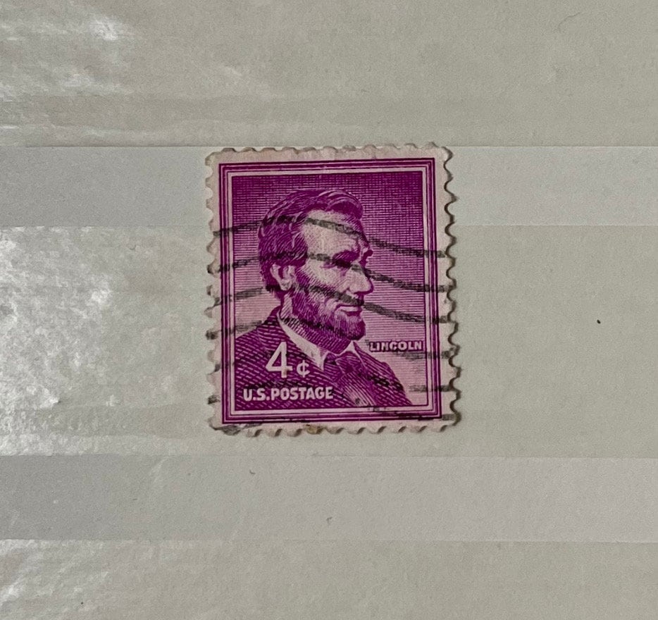 U.s.a.stamp Rare Abraham Lincoln 4 Cents 1954 - Etsy