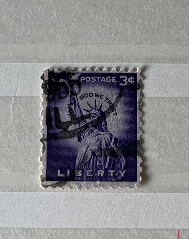 Rare US Postage Stamp 3 Cent Liberty Used Purple Statue of Liberty - Etsy