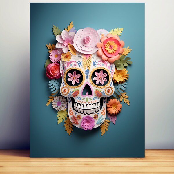 Mexican Skull Print - Etsy